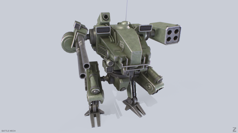 Battle Mech 3D Model in Combat 3DExport