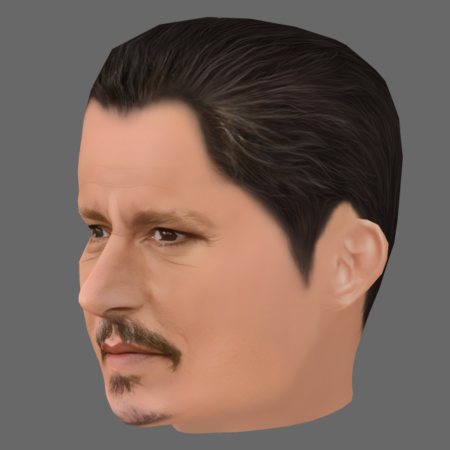 Johnny Depp Head - Low poly head for game 3D Model in Man 3DExport