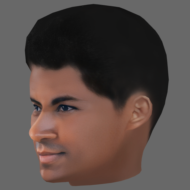 Muhammad Ali Head - Low poly head for game 3D Model in Man 3DExport