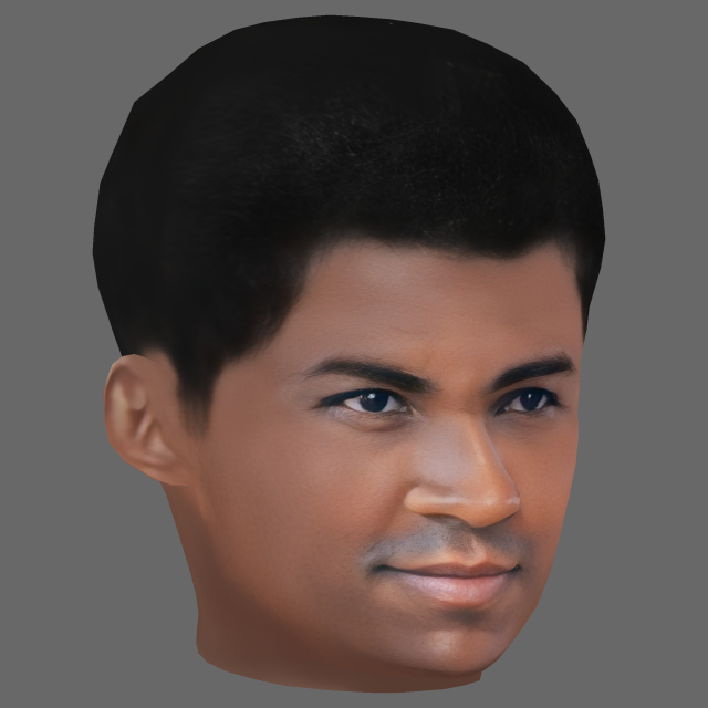 Muhammad Ali Head - Low poly head for game 3D Model in Man 3DExport