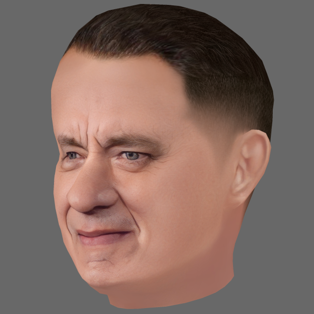 Tom Hanks Head - Low poly head for game Model 3D in Pria 3DExport