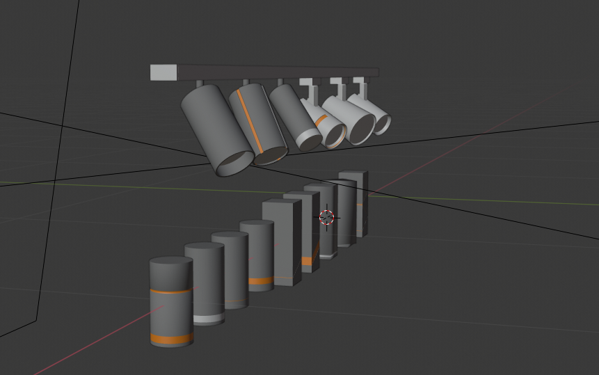 set of track lights 3D Model in Ceiling Lights 3DExport