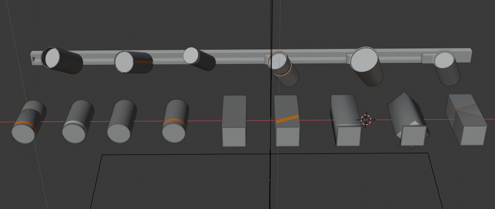 set of track lights 3D Model in Ceiling Lights 3DExport