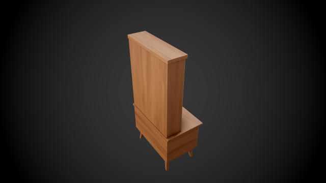 stylized wooden cupboard 3D Model in Shelving 3DExport