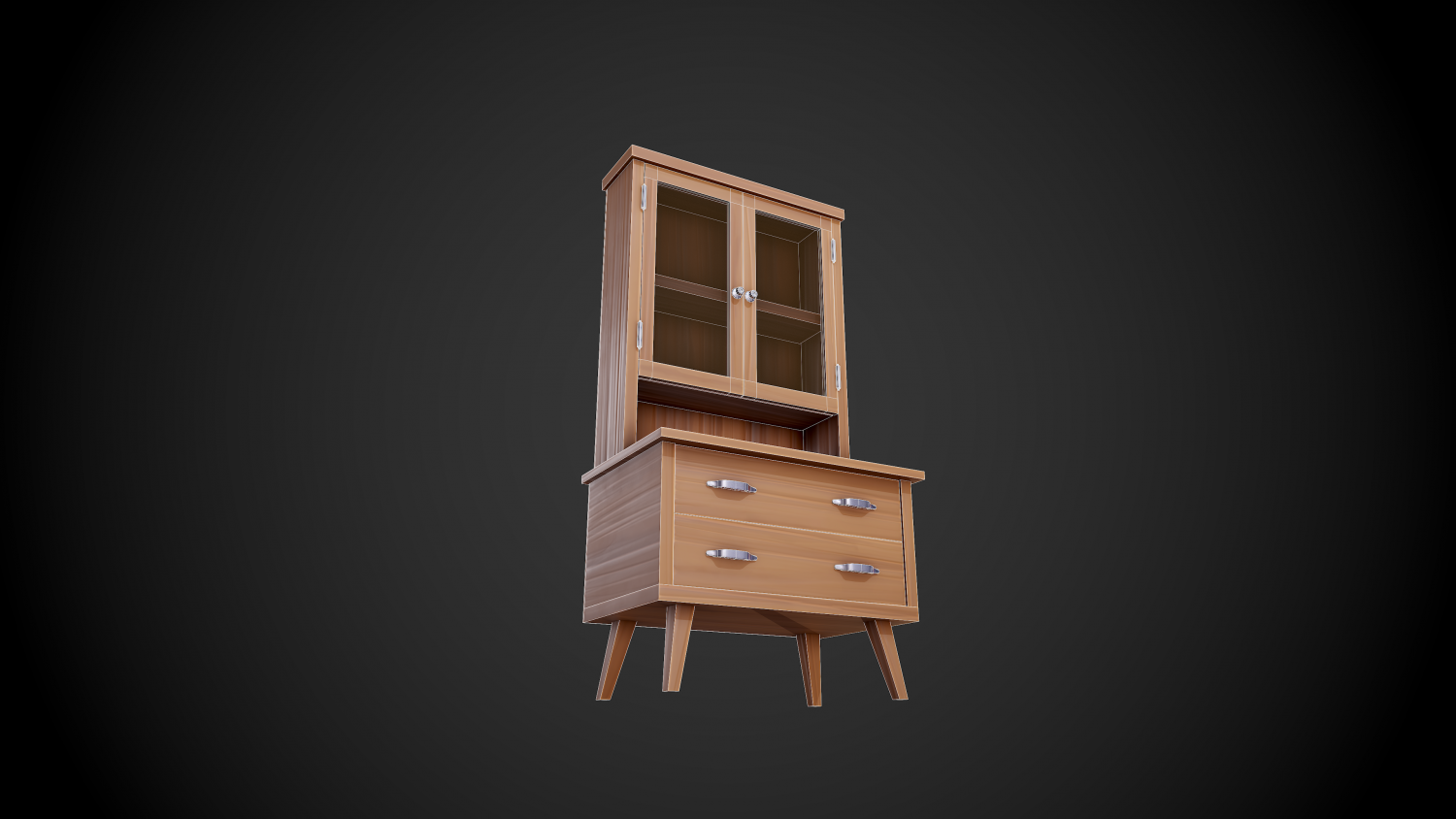 Stylized Wooden Cupboard 3D Model in Shelving 3DExport