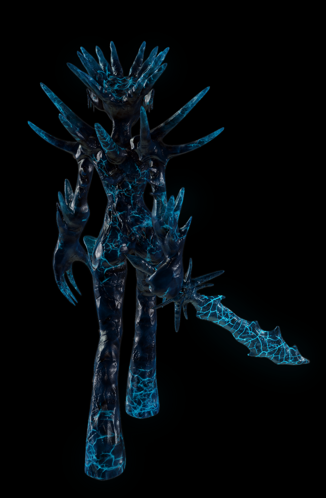 Female Ice Elemental 3D Model in Fantasy 3DExport