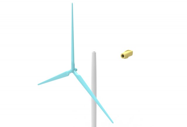 Wind turbine 3D Model in Buildings 3DExport