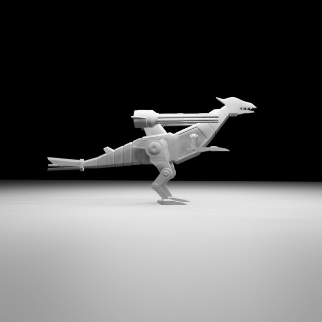 robotic raptor with military 3D Model in Dinosaur 3DExport