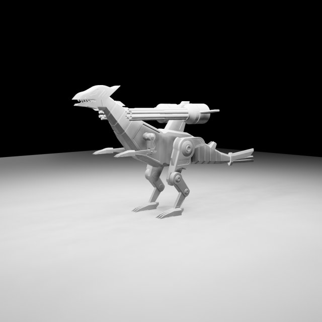 robotic raptor with military 3D Model in Dinosaur 3DExport