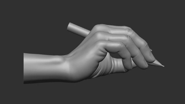 Writing hand posture 3D print model 3D Print Model in Man 3DExport