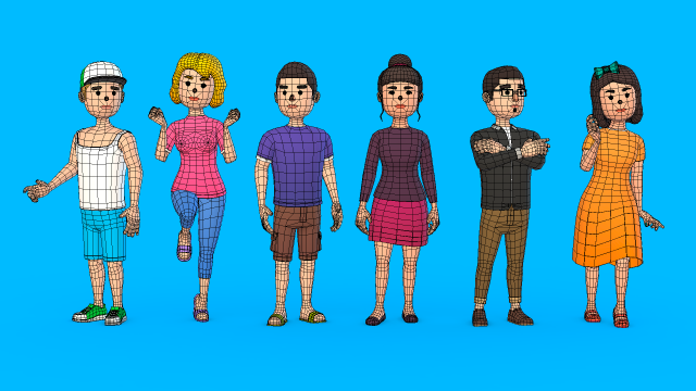 HYPER CASUAL CHARACTERS VOL 4 3D Model in Woman 3DExport