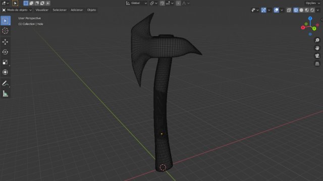 simple axe 3D Model in Melee 3DExport