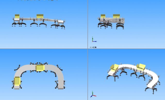 of u-shaped packing box conveyor belt 3D Model in Machines 3DExport