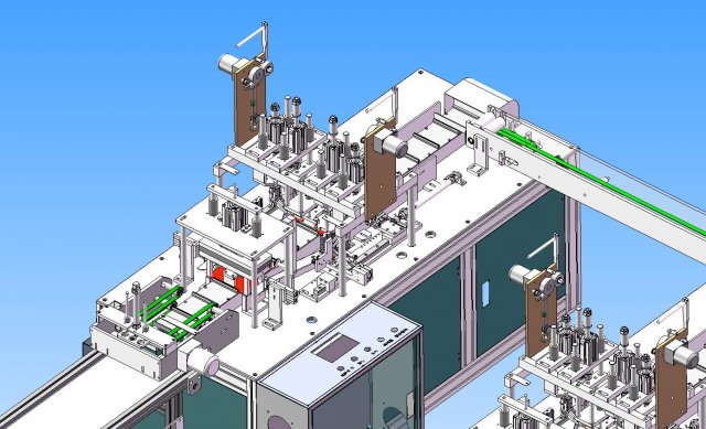 full set of drawings of automatic one drag two plane mask machine 3D ...