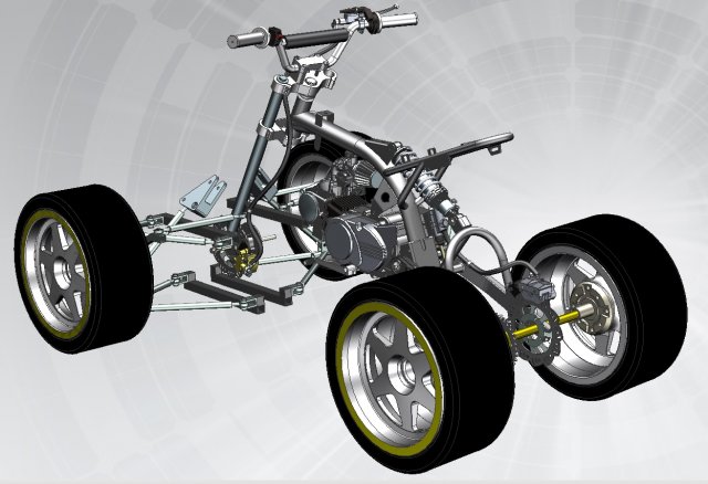 four wheel cross country motorcycle frame 3D Model in Concept 3DExport