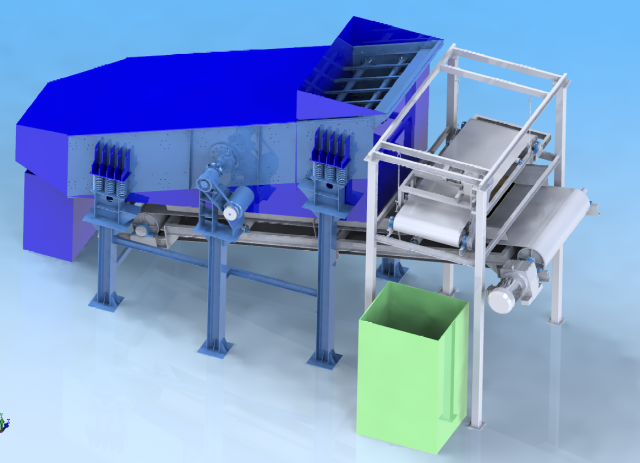 vibrating screening magnetic separation system 3D Model in Machines ...