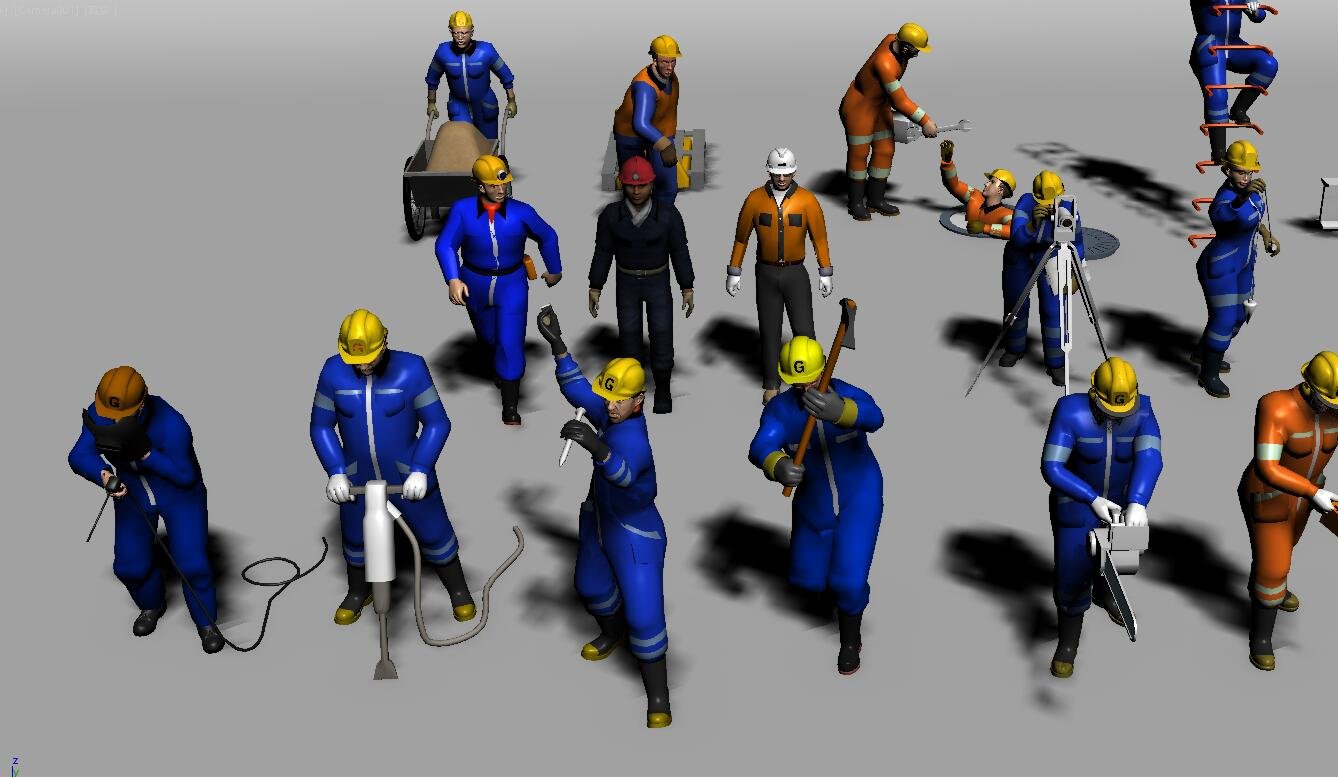 construction worker 3D Models in Other 3DExport