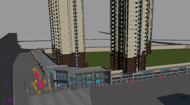 of modern sales office building appearance 3D Model in Buildings 3DExport