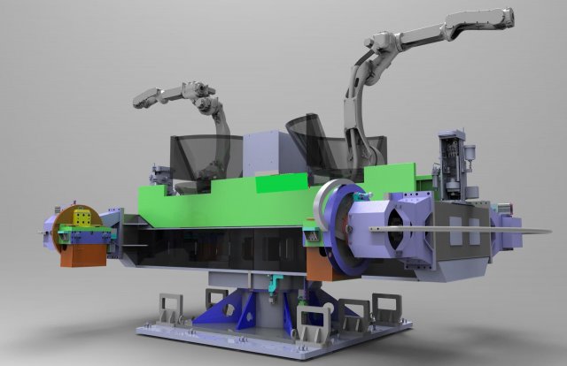 three axis horizontal rotary positioner 3D Model in Machines 3DExport