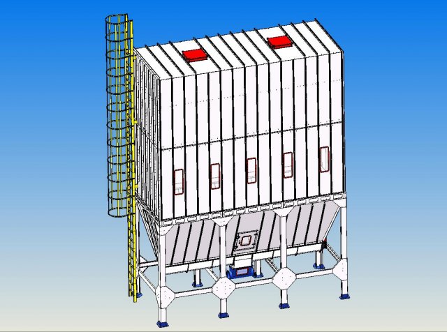 80000 air volume cartridge filter inclined cartridge filter 3D Model in ...
