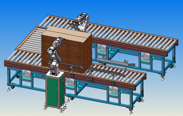 carton packaging inspection line robot inspection 3D Model in Machines ...