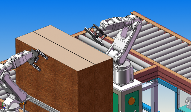 carton packaging inspection line robot inspection 3D Model in Machines ...