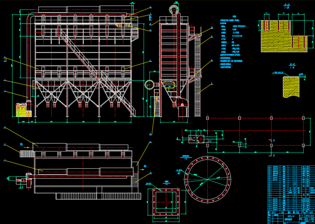 A complete set of HXS-X-6 glass fiber bag filter 3D 모델 in 기계 3DExport