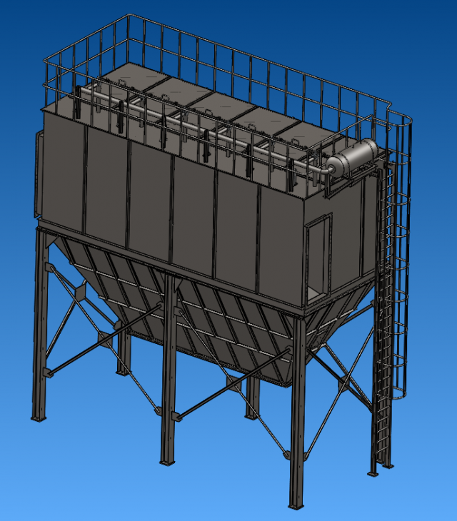PPCS96-6 air box pulse bag filter 3D Model in Machines 3DExport
