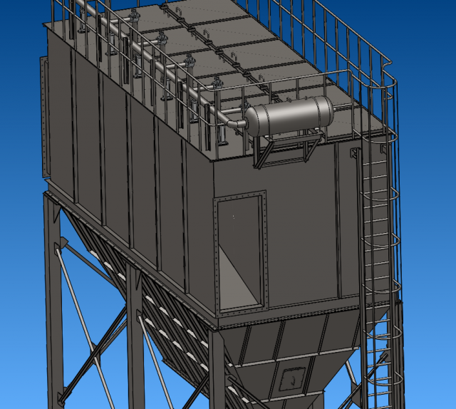 PPCS96-6 air box pulse bag filter 3D Model in Machines 3DExport