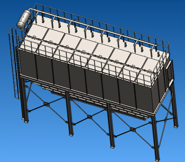 PPCS96-8 air box pulse bag filter 3D Model in Machines 3DExport