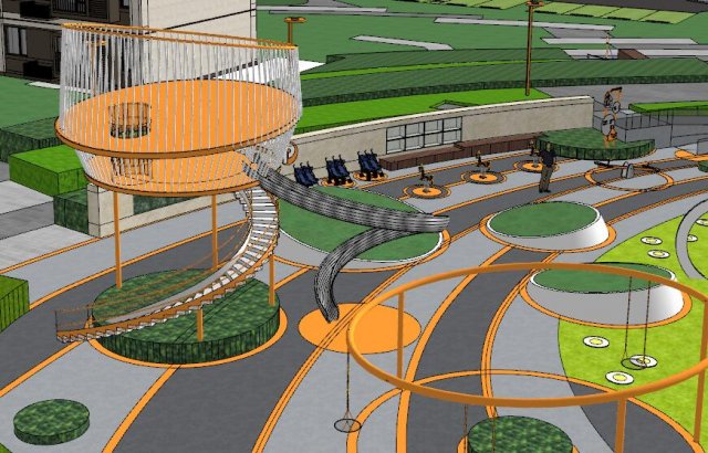 Su Model of Residential Building Landscape in Modern Central area 3D ...