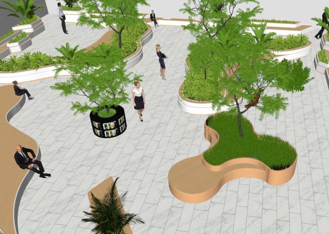 Su Model of Commercial Landscape of Roof Garden 3D Model in Cityscapes ...