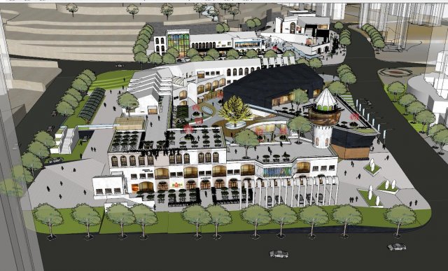 Su Model of Commercial Landscape in Modern Jian-ou Community 3D Model ...