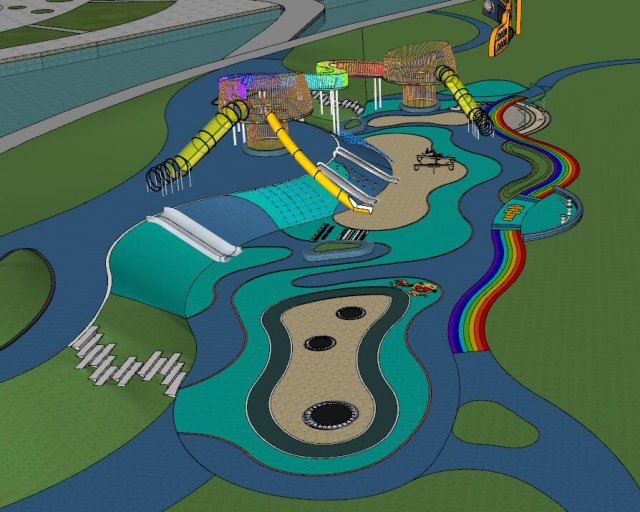 Park SU model of modern country comprehensive park landscape 3D Model ...