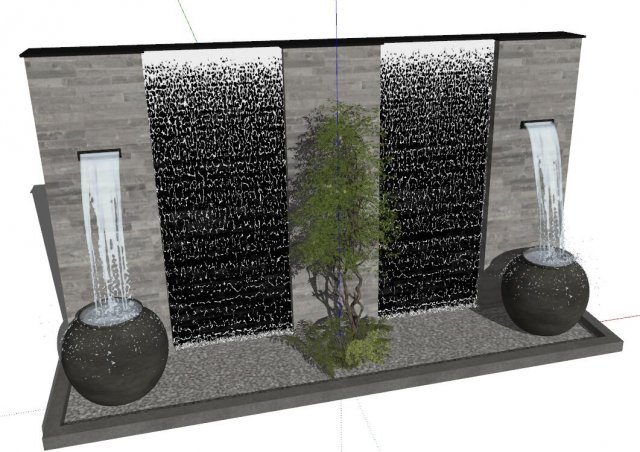 Su model of small-scale waterscape wall 3D Model in Decoration 3DExport