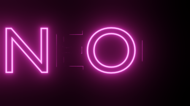 Neon Text Animation - made in Blender 3D Model in Studio and Stage 3DExport