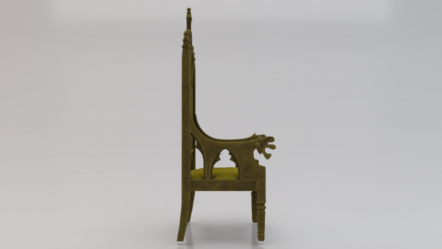 The Golden Fantasy Throne 02 3D Model in Chair 3DExport