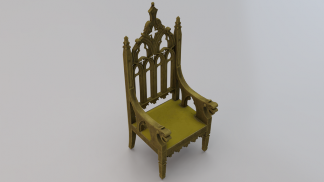 The Golden Fantasy Throne 02 3D Model in Chair 3DExport