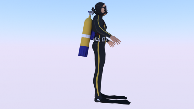 Scuba Diver 3D Model in Man 3DExport