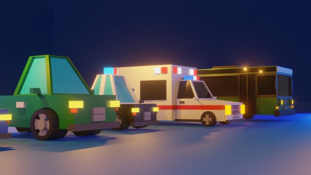 low poly car pack 3D Model in Compact Cars 3DExport