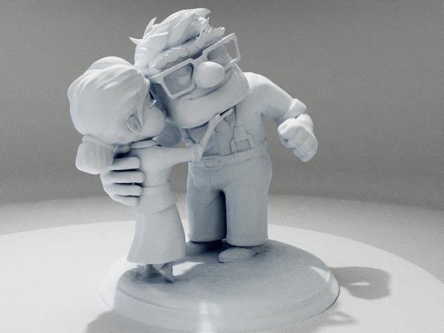 Carl and Ellie 3D print model 3D Print Model in Sculpture 3DExport