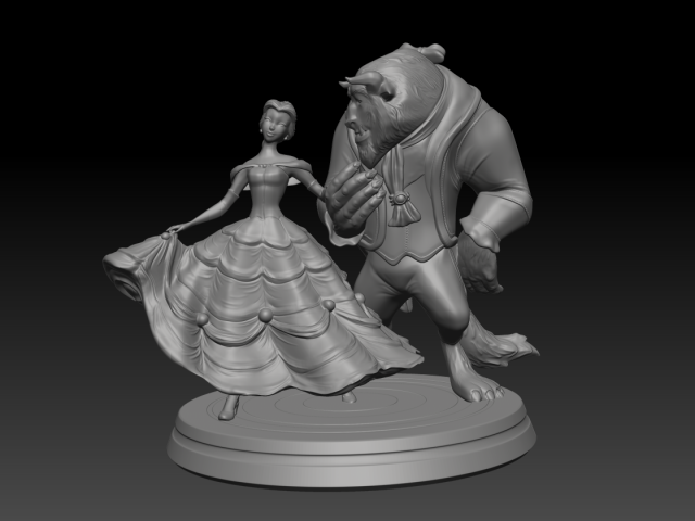 The Beauty and The Beast stl printing 3D Print Model in Sculpture 3DExport