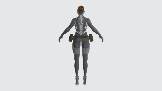 futuristic woman half robot 3D Model in Woman 3DExport