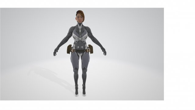 futuristic woman half robot 3D Model in Woman 3DExport