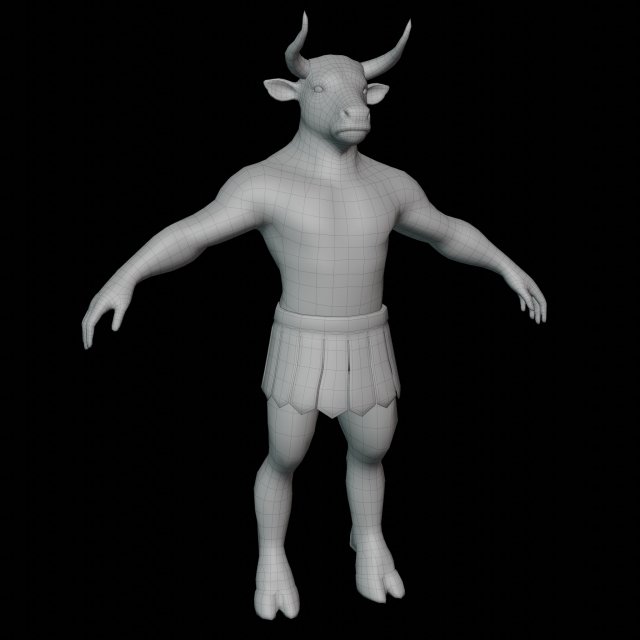 Minotaur Low Poly Rigged 3D Model in Fantasy 3DExport
