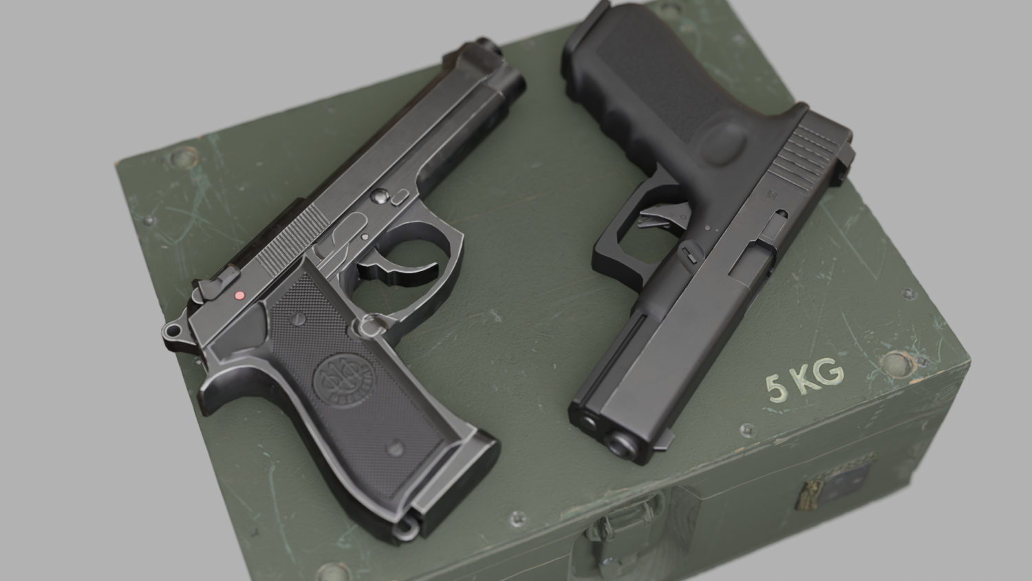 Pistols Beretta Glock 3D Models in Pistol 3DExport