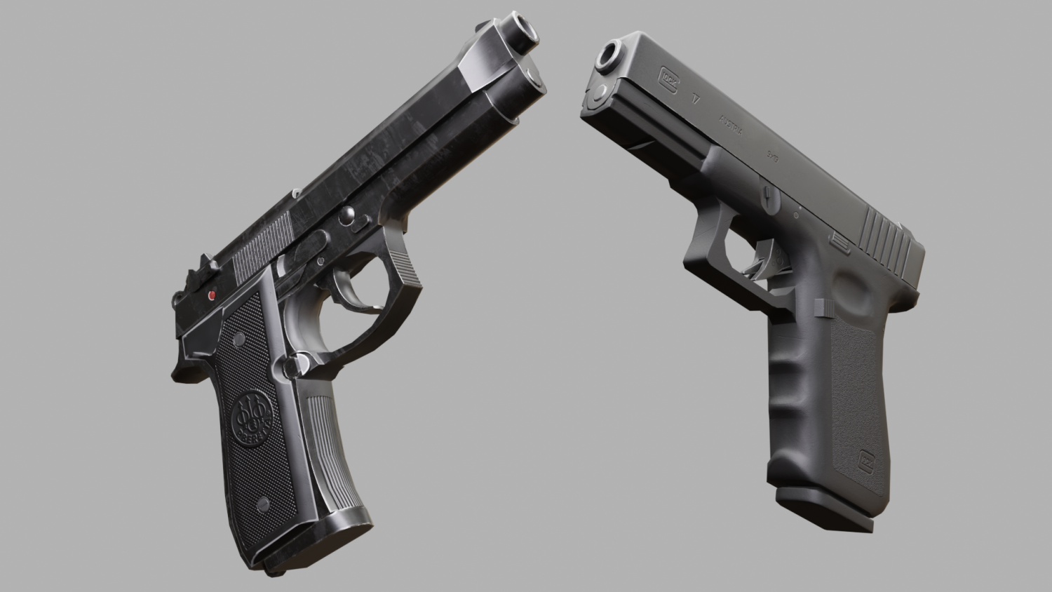Pistols Beretta Glock 3D Models in Pistol 3DExport