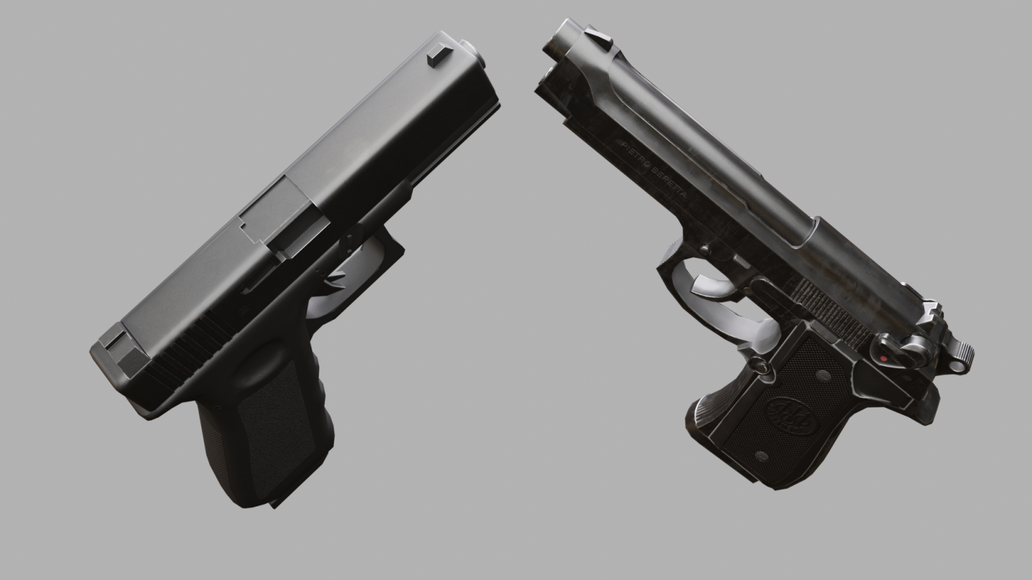 Pistols Beretta Glock 3D Models in Pistol 3DExport