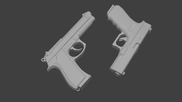 Pistols Beretta Glock 3D Model in Pistol 3DExport