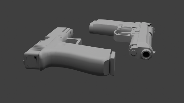 Pistols Beretta Glock 3D Model in Pistol 3DExport